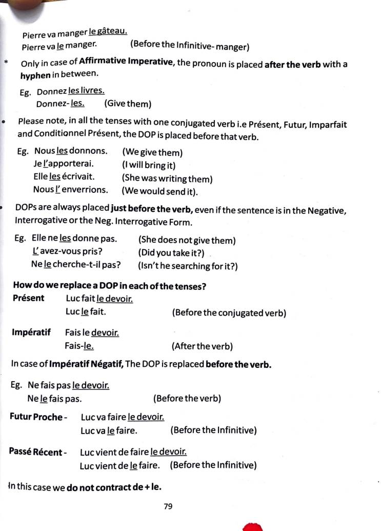 Notes On French Language - Notes - LearnPick India