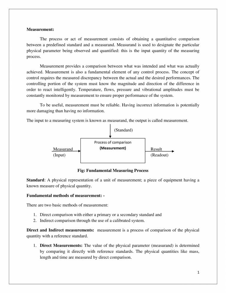 Measurement And Control - Notes - LearnPick India