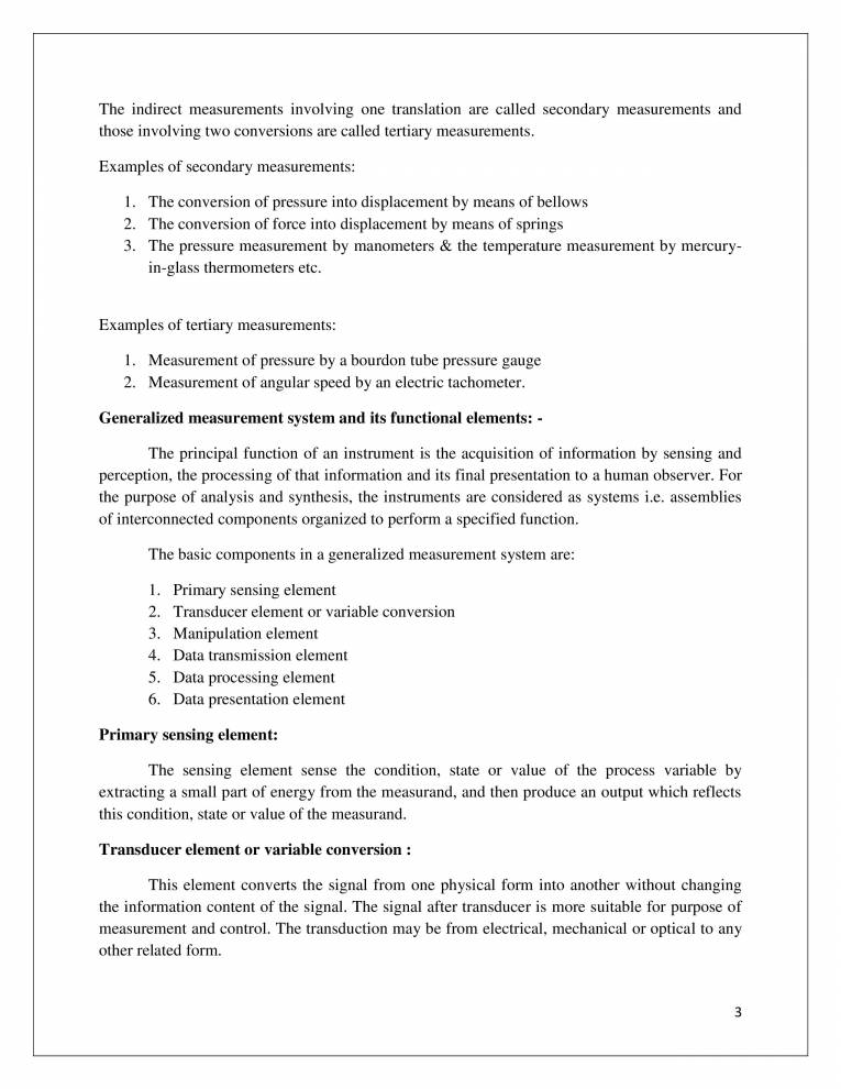Measurement And Control - Notes - LearnPick India