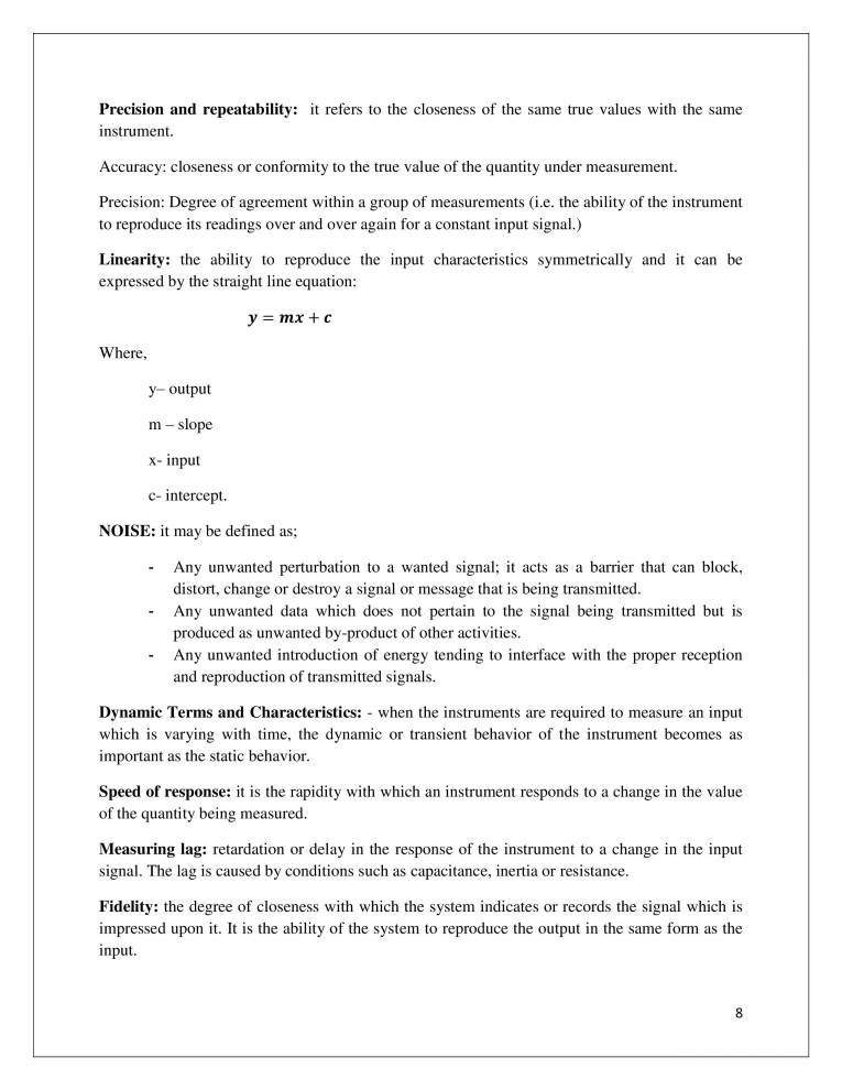 Measurement And Control - Notes - LearnPick India