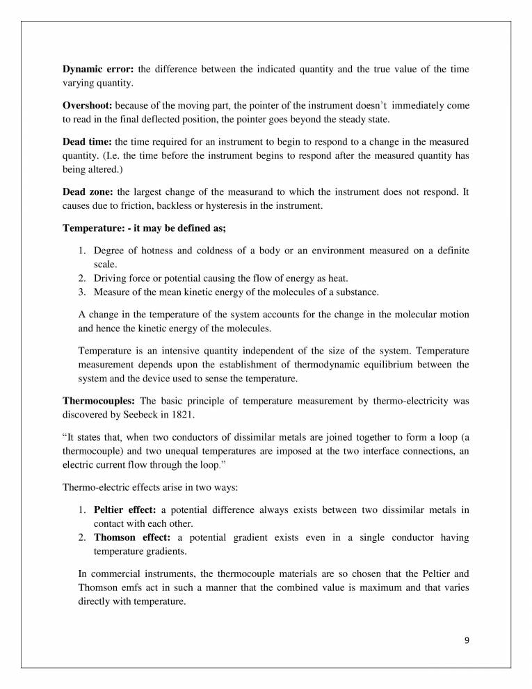 Measurement And Control - Notes - LearnPick India