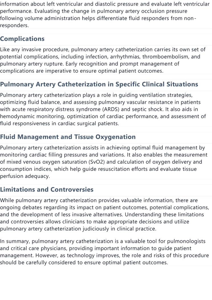 Pulmonary Artery Catheterization - Notes - LearnPick India