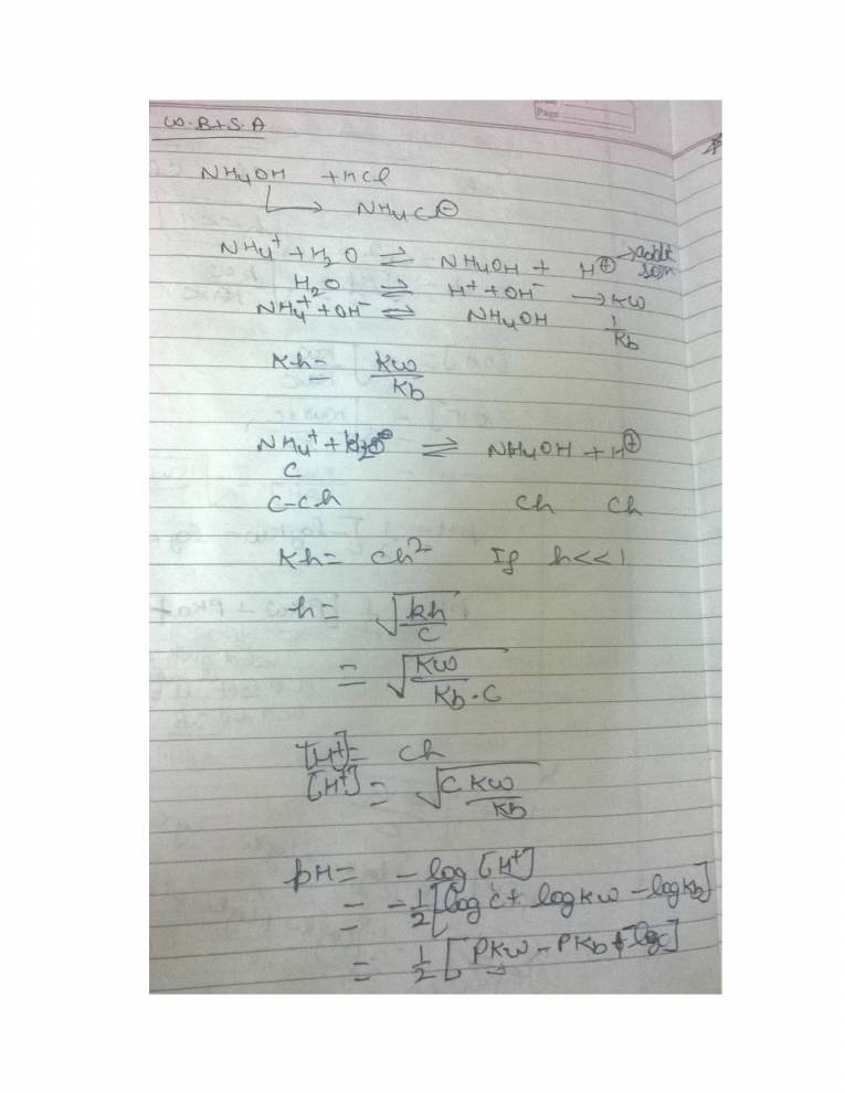 Buffer Action,salt Hydrolysis - Notes - LearnPick India