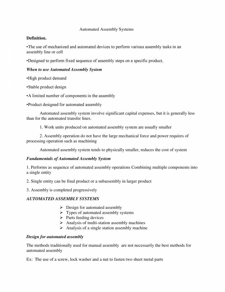 Assembly System - Notes - LearnPick India