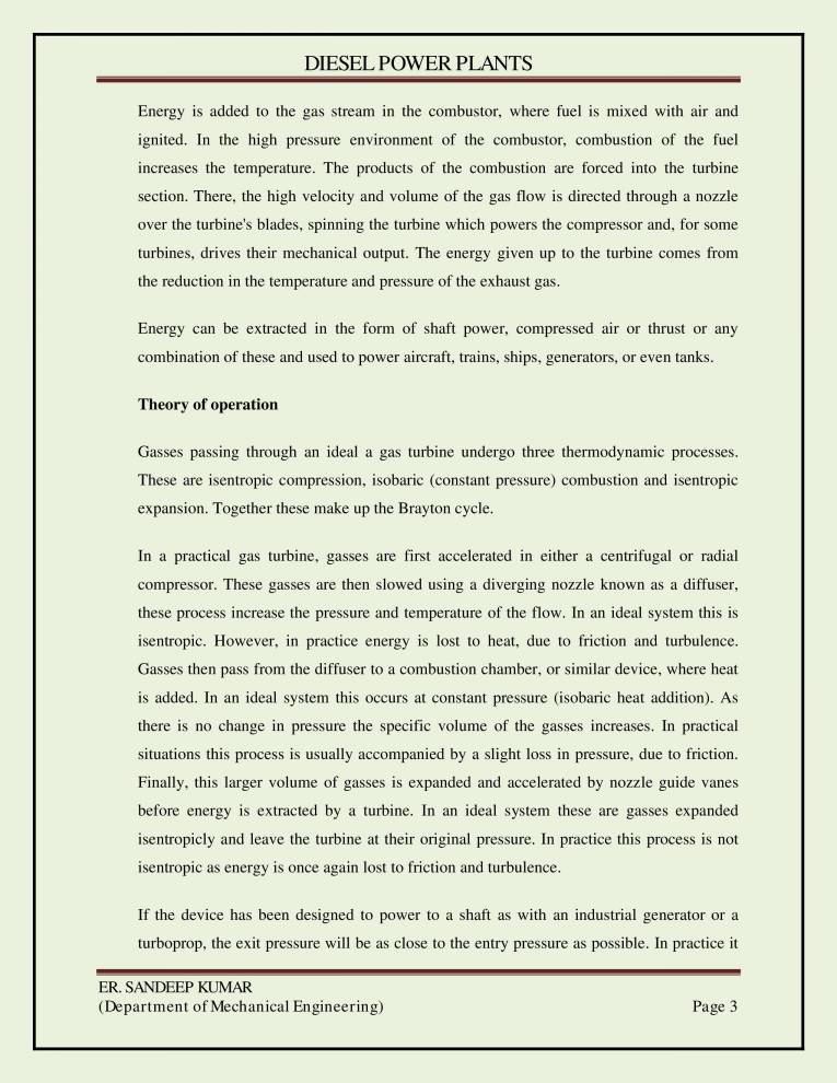 Diesel Power Plants - Notes - LearnPick India