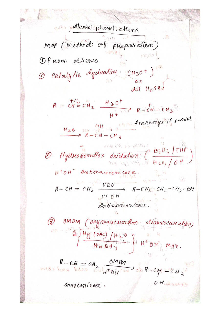 Notes on Alcohol Phenol and Ether Class 12 - Notes - LearnPick India