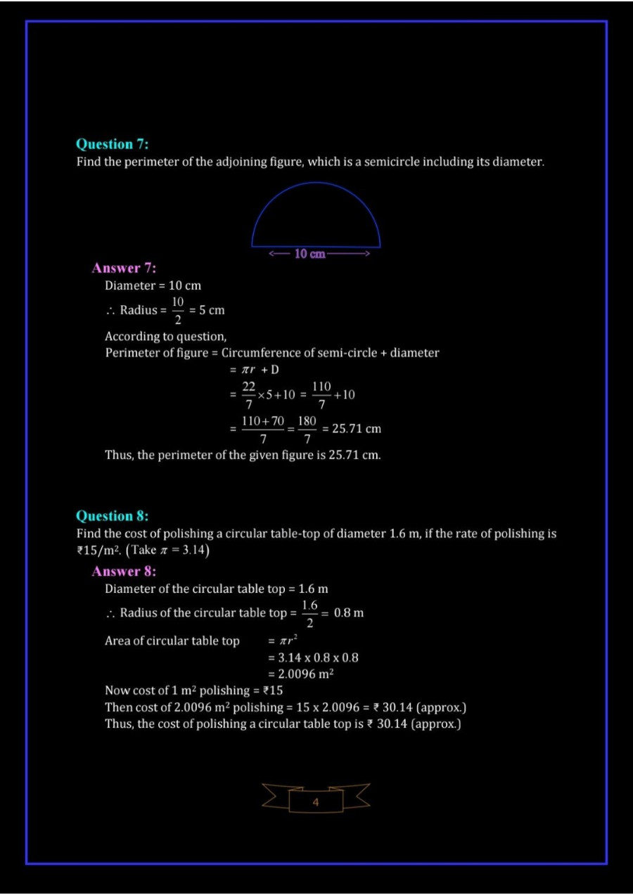 Area and perimeter class 7th icsc board type 3 - Notes - LearnPick India