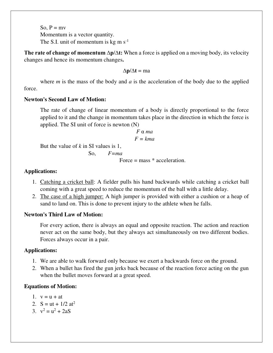 Chapter 3 - Laws of Motion - Notes - LearnPick India