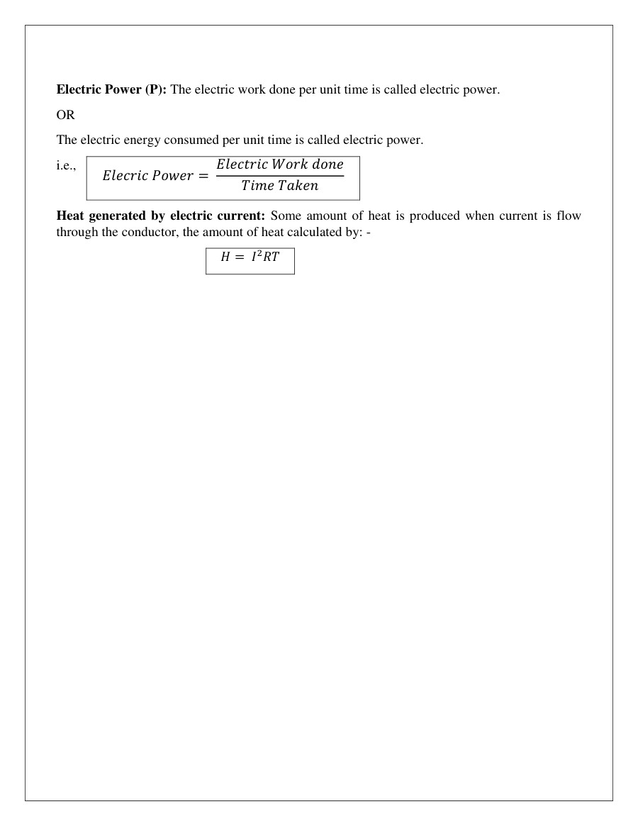 Chapter 9 - Current Electricity - Notes - LearnPick India