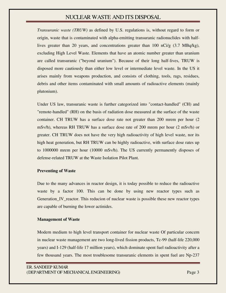 Nuclear Waste And It's Disposal - Notes - LearnPick India