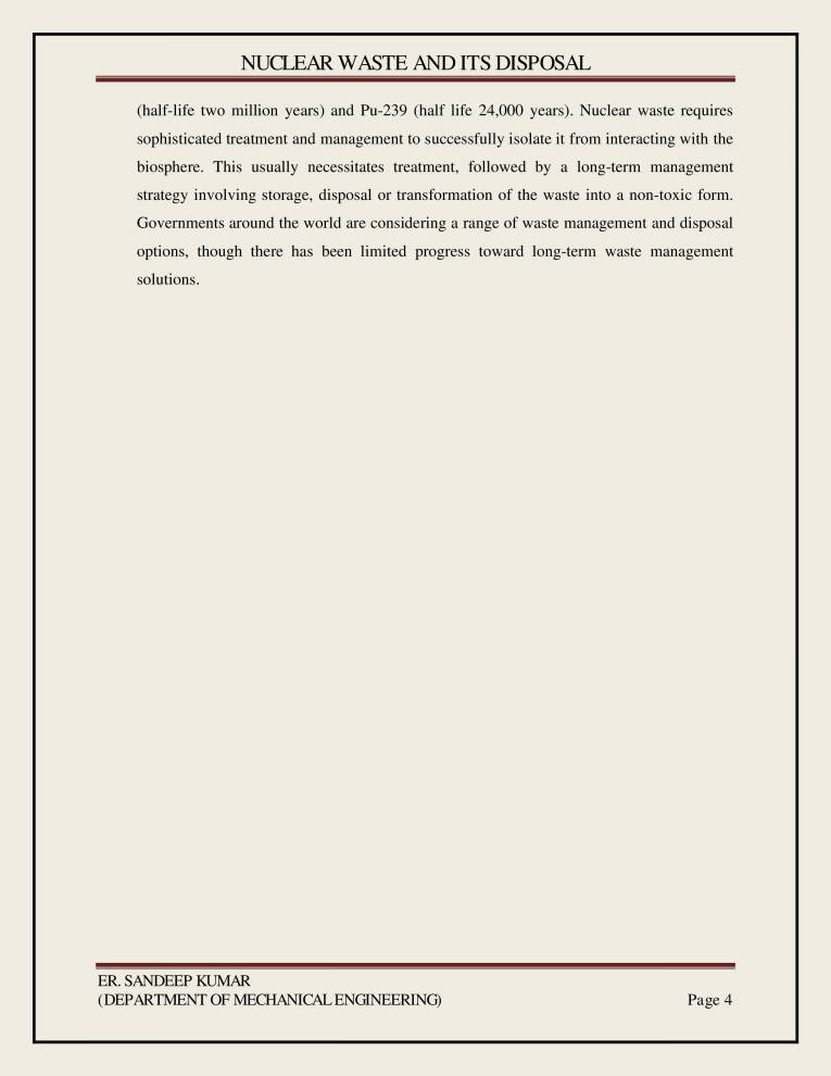 Nuclear Waste And It's Disposal - Notes - LearnPick India