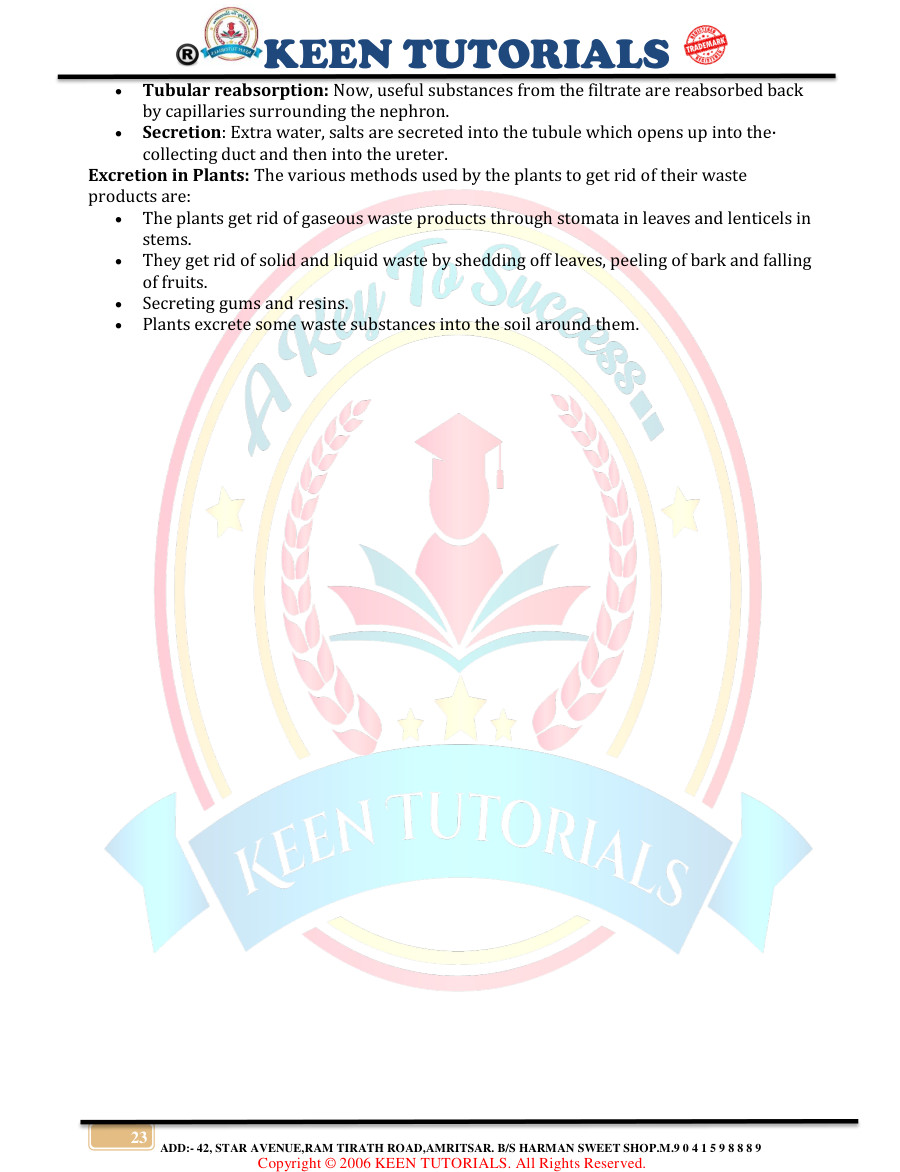 SCIENCE 10TH CLASS NOTES- LIFE PROCESS - Notes - LearnPick India