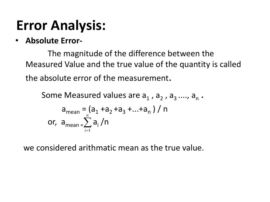 Error Analysis - Notes - LearnPick India