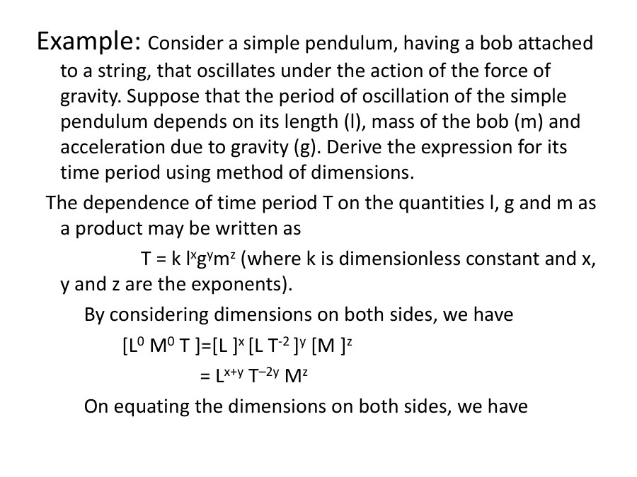 Dimensional Analysis - Notes - LearnPick India