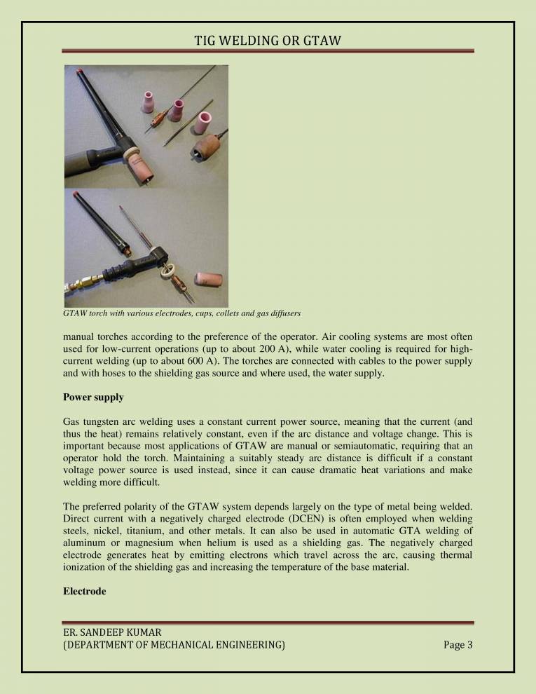 TIG , PAW & Resistance Welding - Notes - LearnPick India