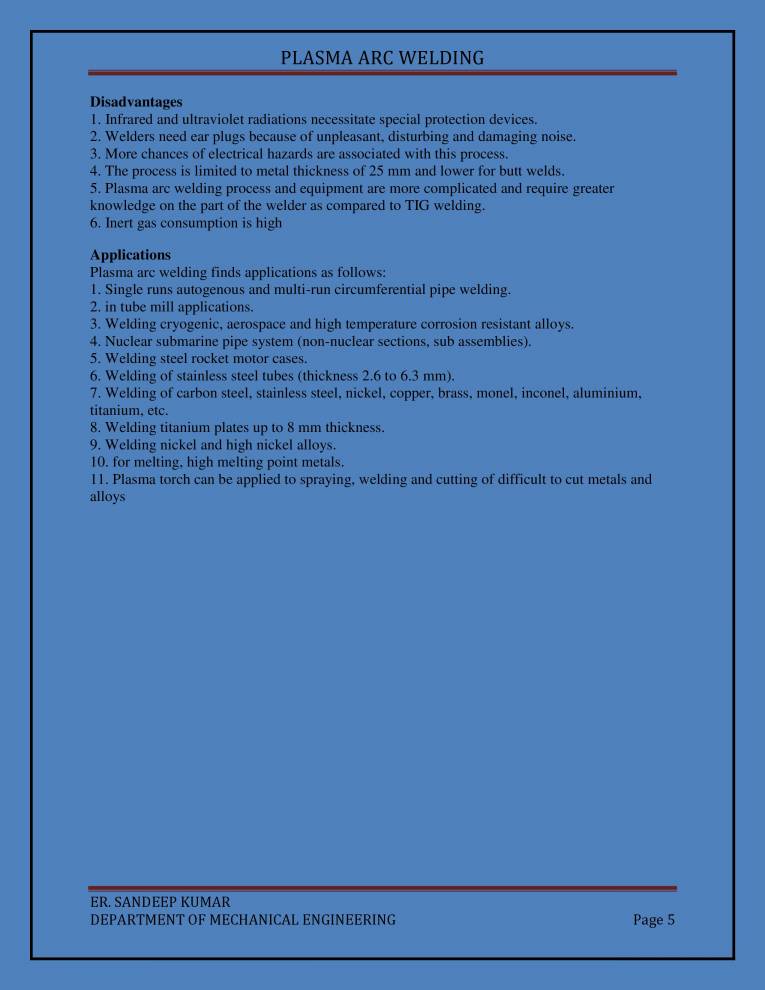 TIG , PAW & Resistance Welding - Notes - LearnPick India