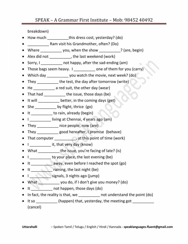 Verb Forms & Meanings - Notes - LearnPick India