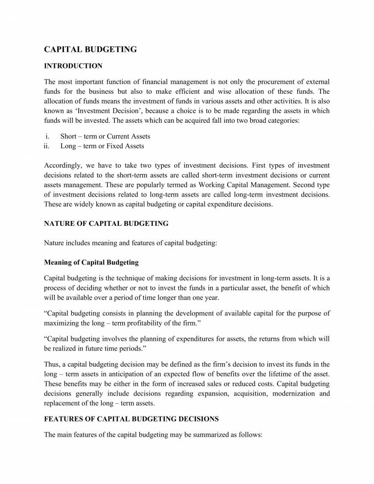 Notes On Financial Management - Notes - LearnPick India