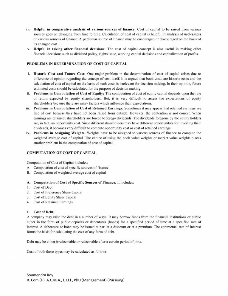 Notes On Financial Management - Notes - LearnPick India