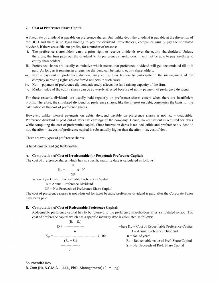 Notes On Financial Management - Notes - LearnPick India