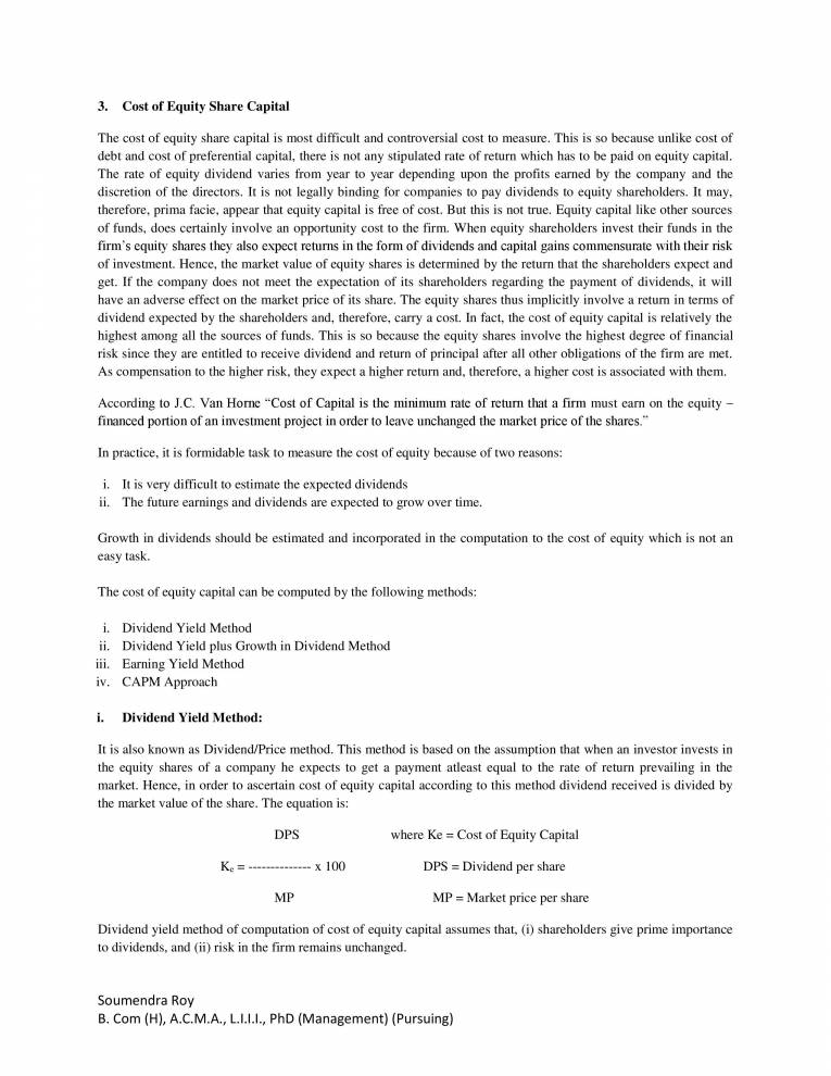 Notes On Financial Management - Notes - LearnPick India