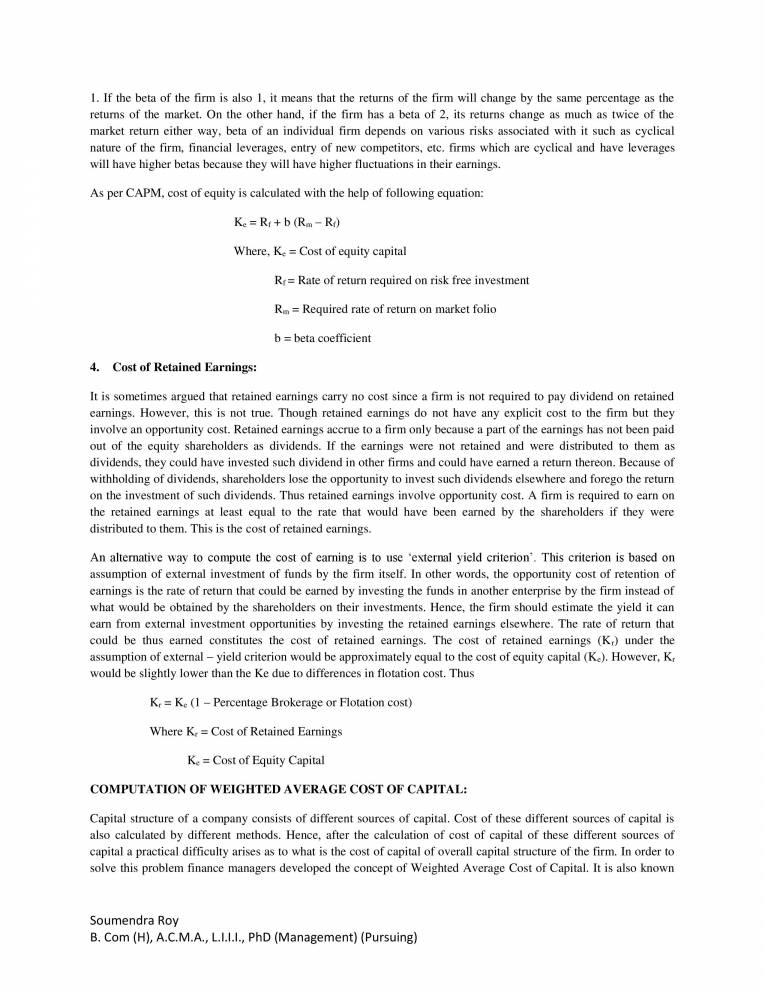 Notes On Financial Management - Notes - LearnPick India