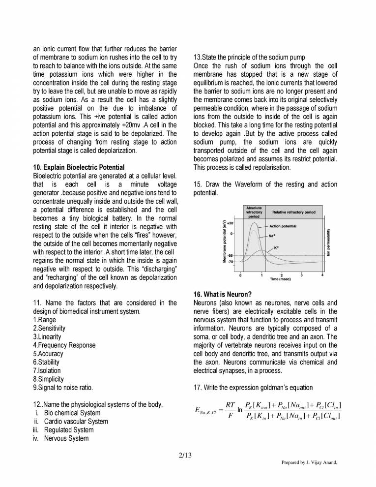 Biomedical Instrumentation For B.E Electrical And Electronics - Notes ...