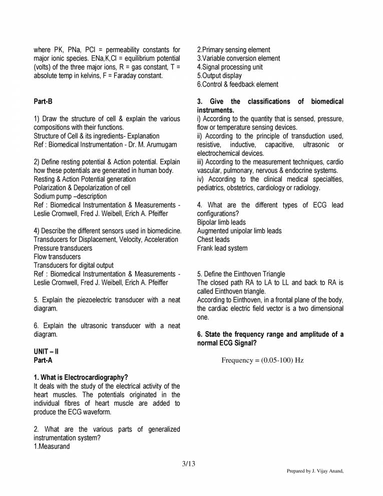 Biomedical Instrumentation For B.E Electrical And Electronics - Notes ...