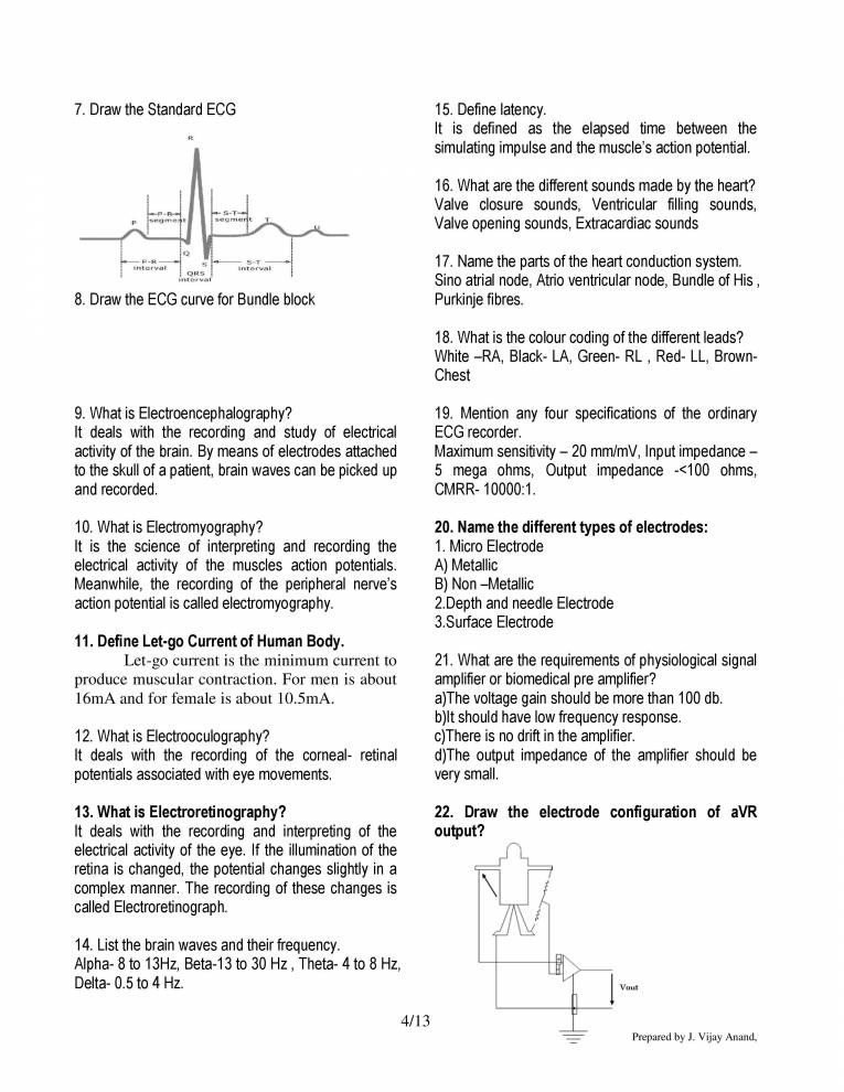 Biomedical Instrumentation For B.E Electrical And Electronics - Notes ...