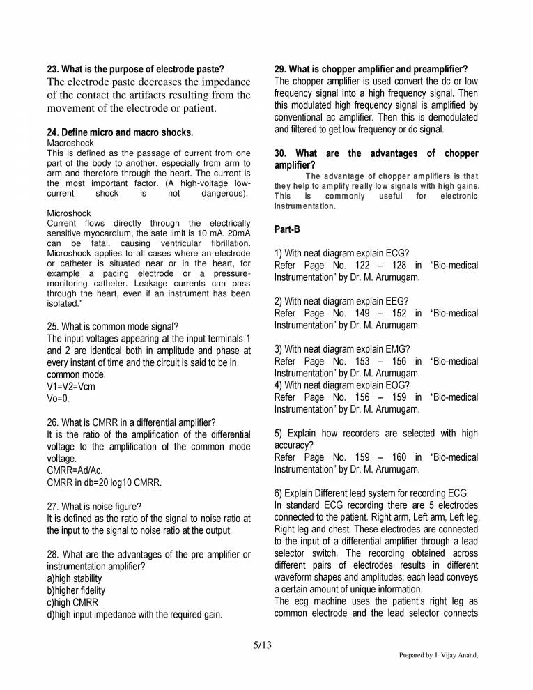 Biomedical Instrumentation For B.E Electrical And Electronics - Notes ...