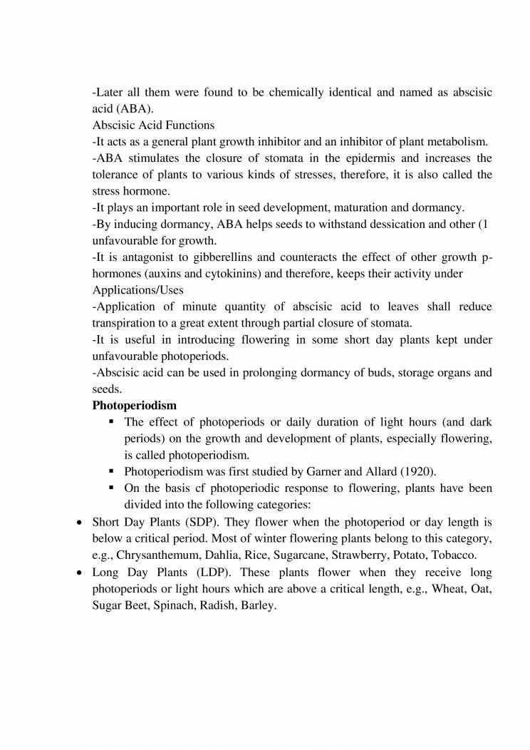 Plant Growth And Development - Notes - LearnPick India