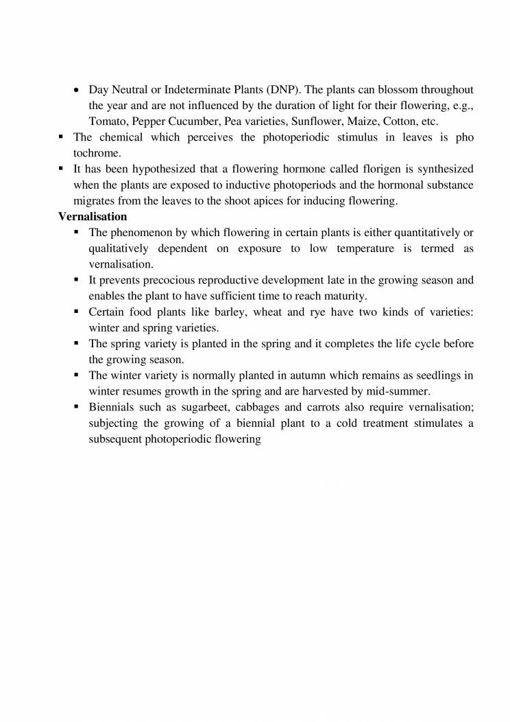 Plant Growth And Development - Notes - LearnPick India