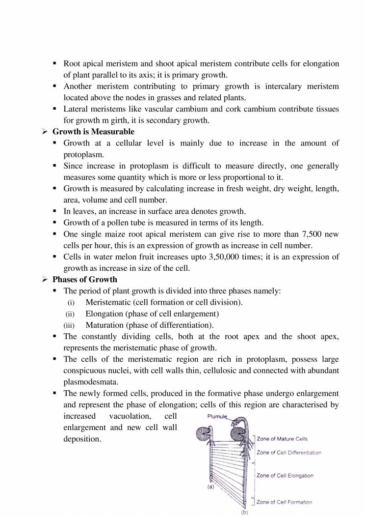 Plant Growth And Development - Notes - LearnPick India
