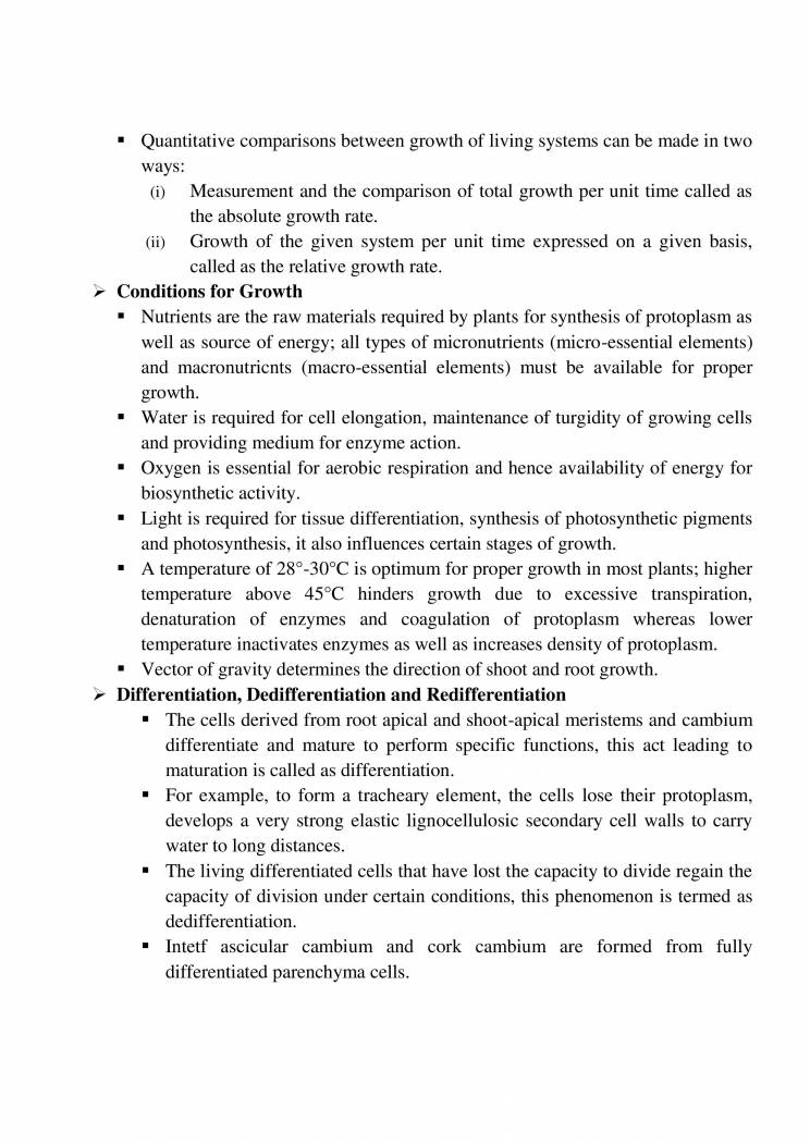 Plant Growth And Development - Notes - LearnPick India