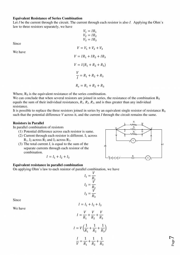 Chapter 12 - ELECTRICITY FULL NOTES(10th CBSE Physics) - Notes ...