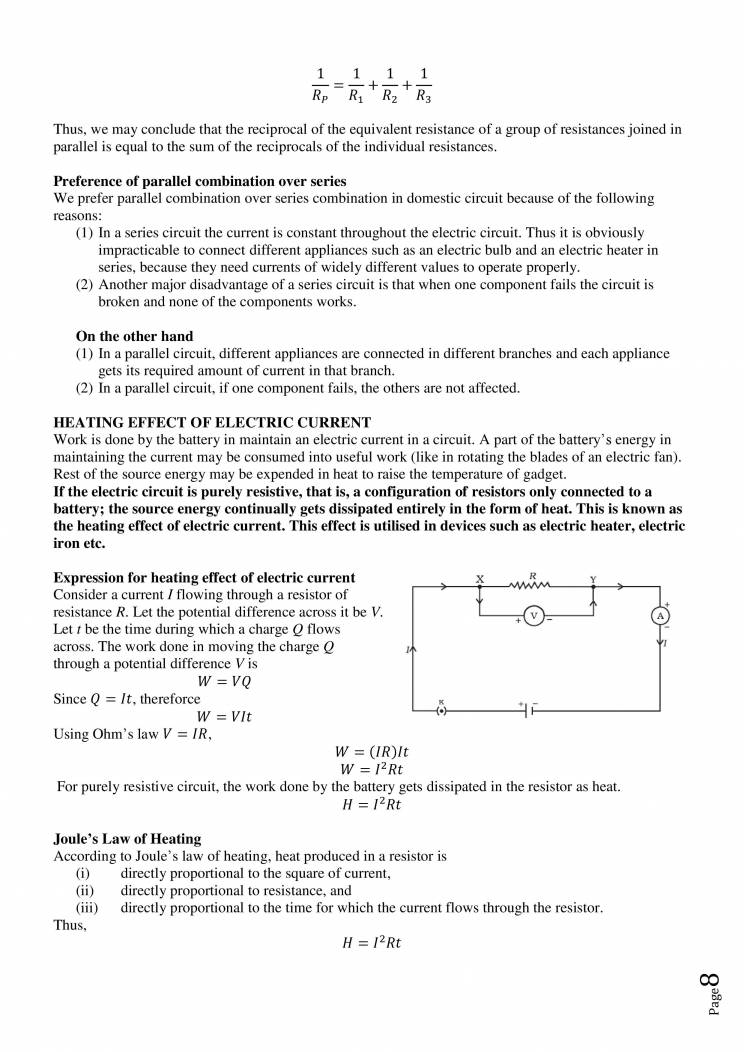 Chapter 12 - ELECTRICITY FULL NOTES(10th CBSE Physics) - Notes ...