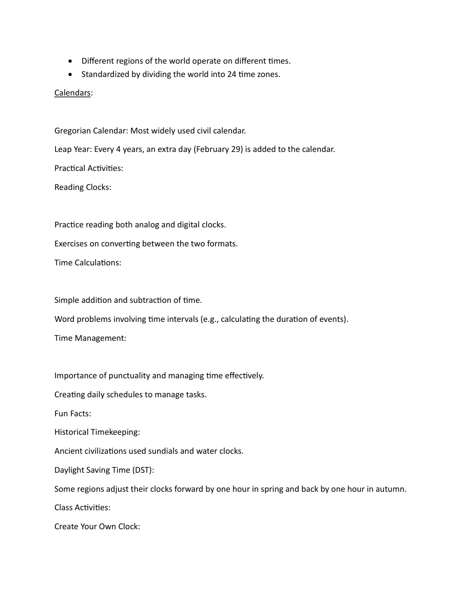 Time - Notes - LearnPick India