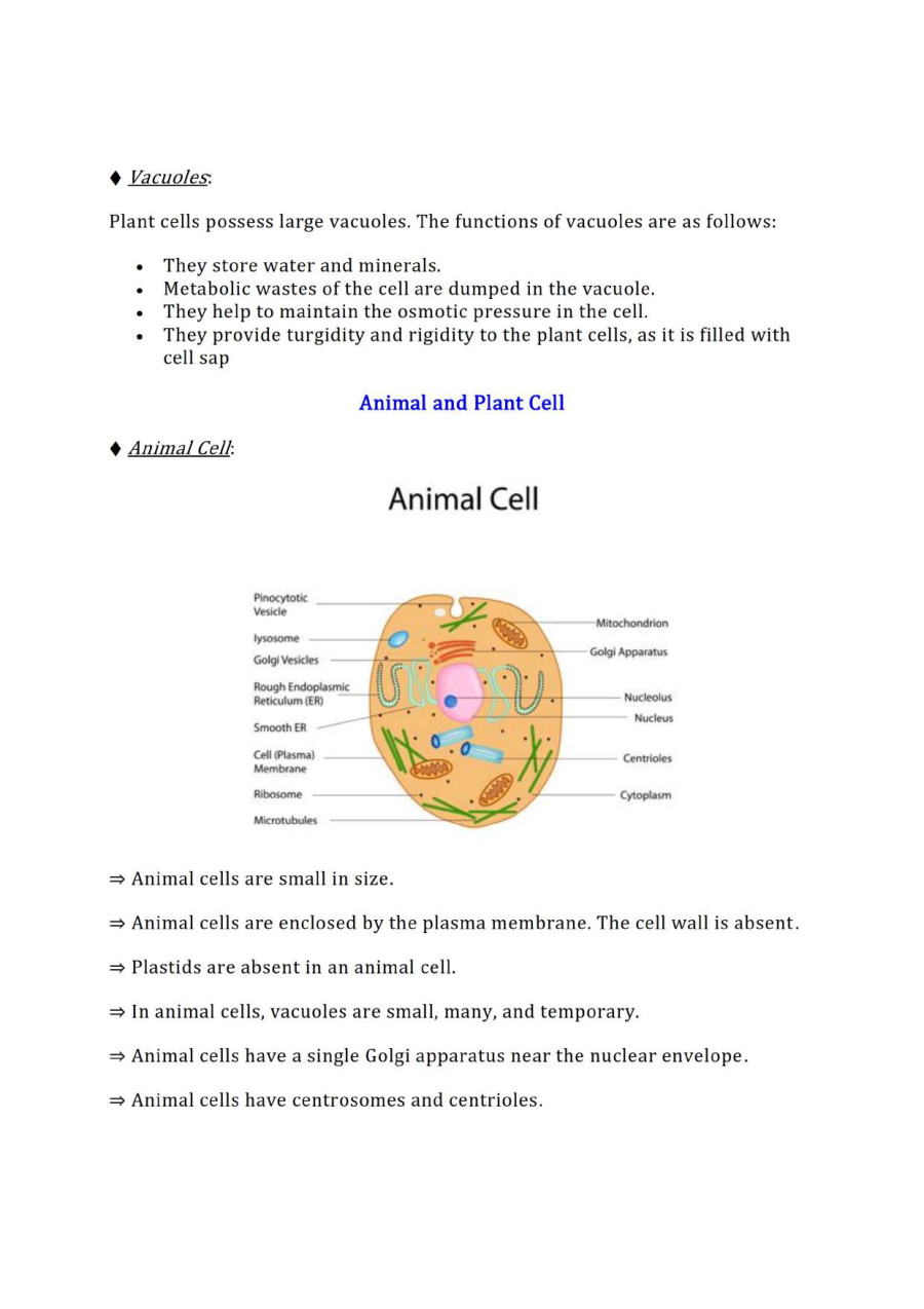 Class 9 Notes for the chapter - Cell the fundamental unit of life ...