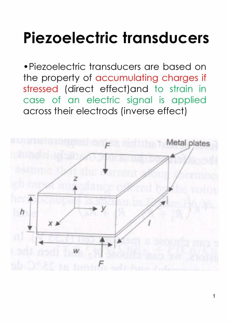Peizoelectric Transducer - Notes - LearnPick India