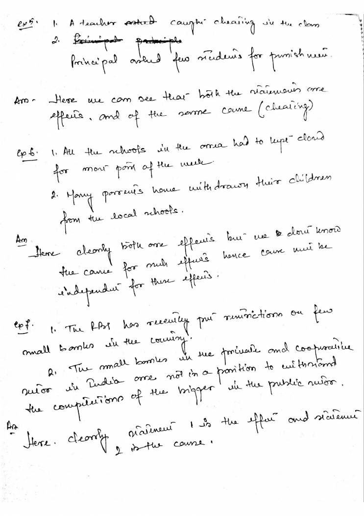 Statement Cause And Effect - Notes - LearnPick India