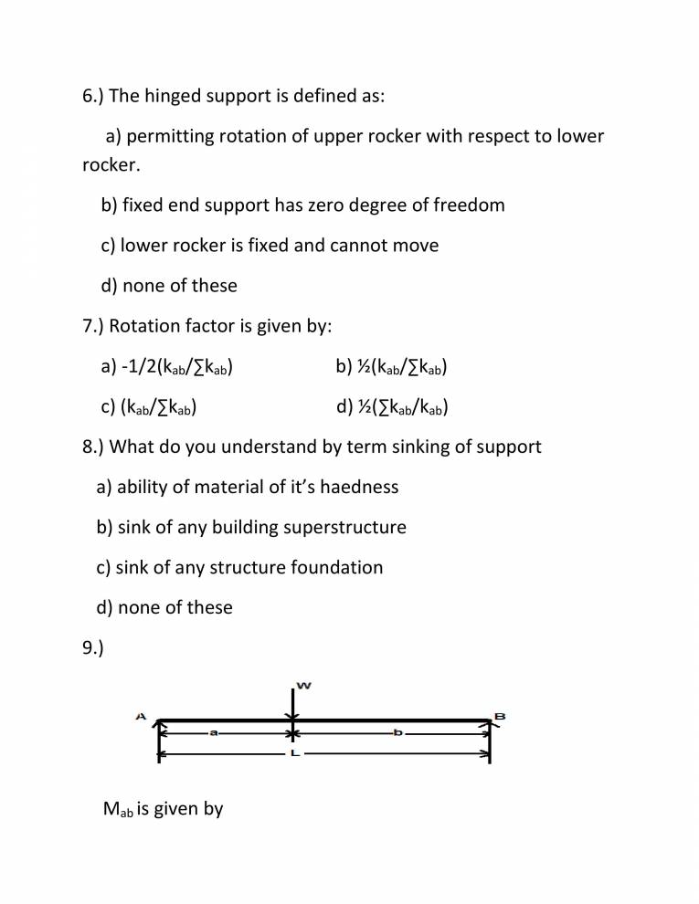 Structure Analysis - 3 Objective Questions - Notes - LearnPick India