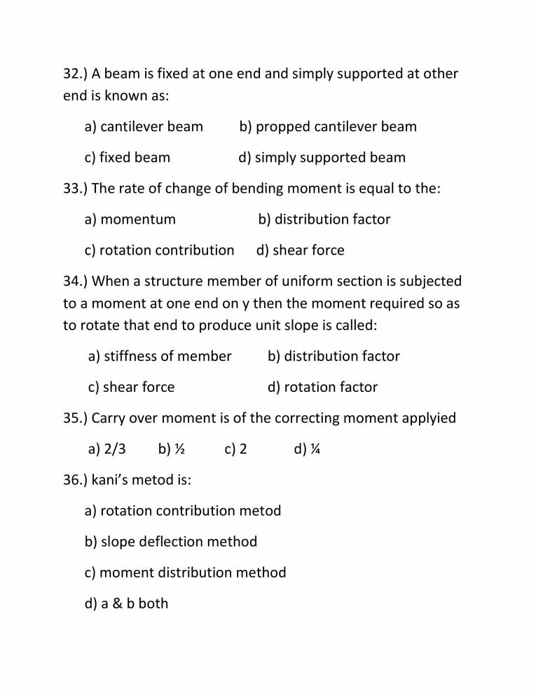 Structure Analysis - 3 Objective Questions - Notes - LearnPick India