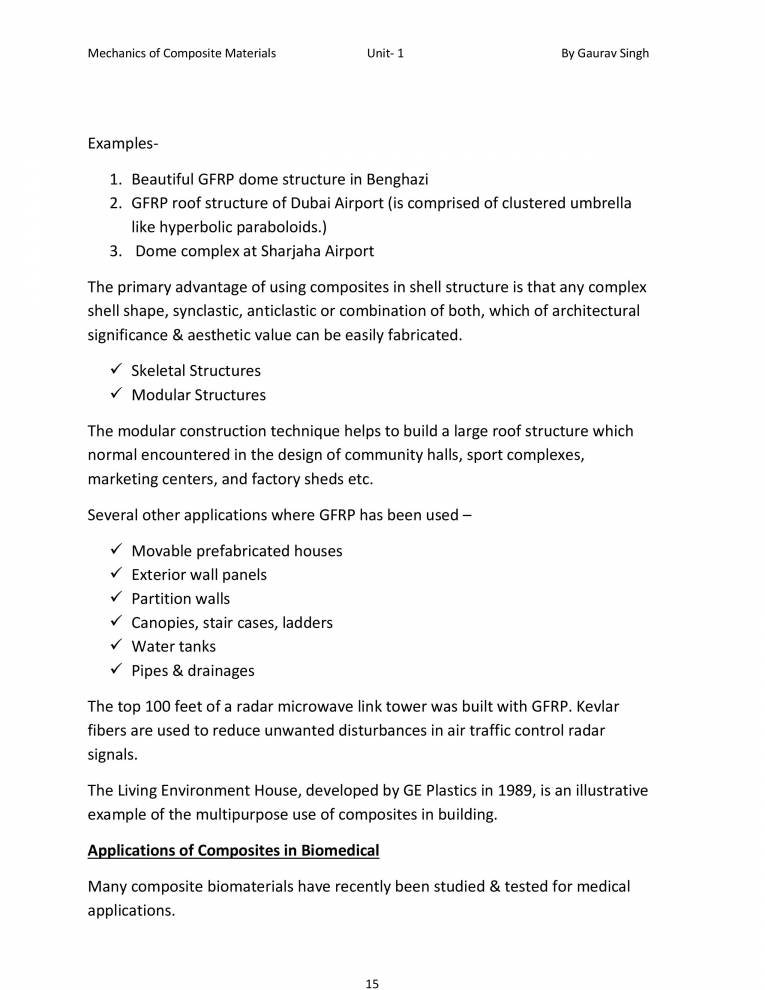 Mechanics Of Composite Materials - Notes - LearnPick India