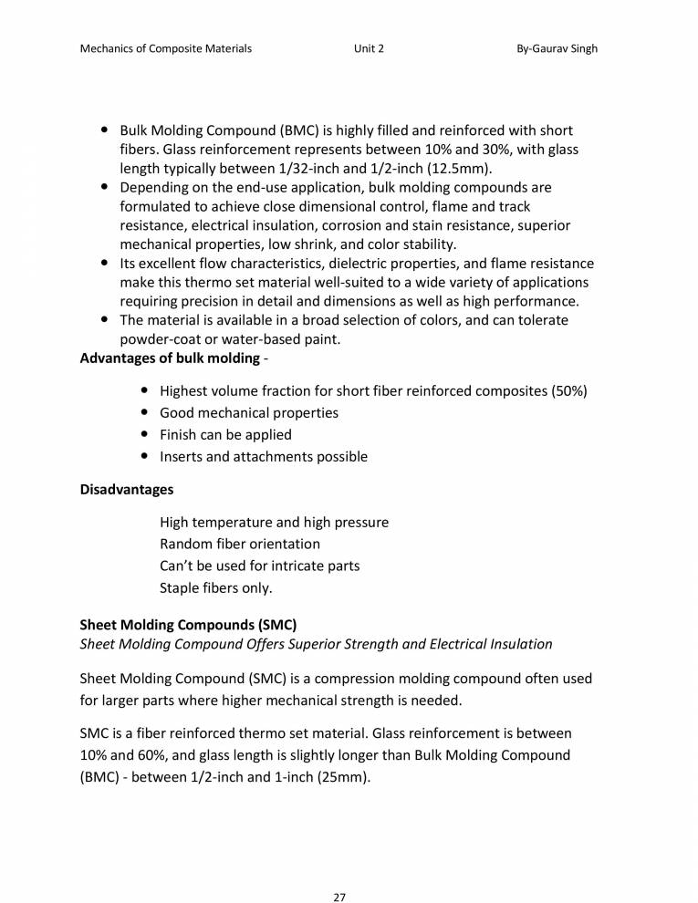 Mechanics Of Composite Materials - Notes - LearnPick India