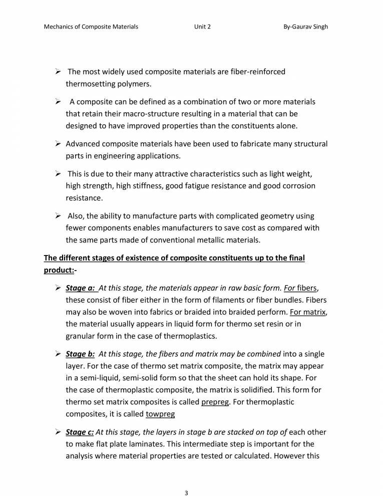 Mechanics Of Composite Materials - Notes - LearnPick India
