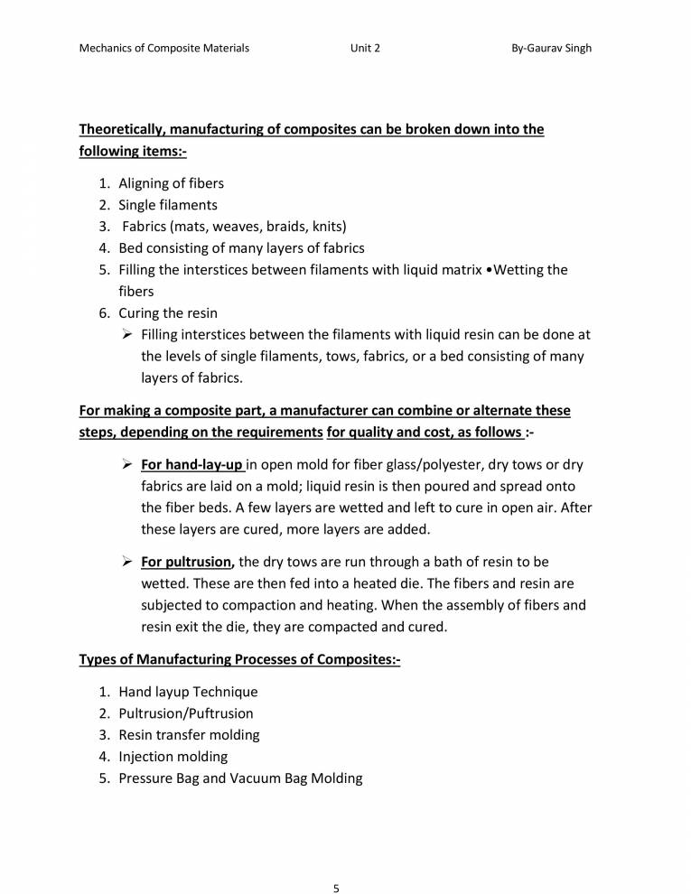 Mechanics Of Composite Materials - Notes - LearnPick India