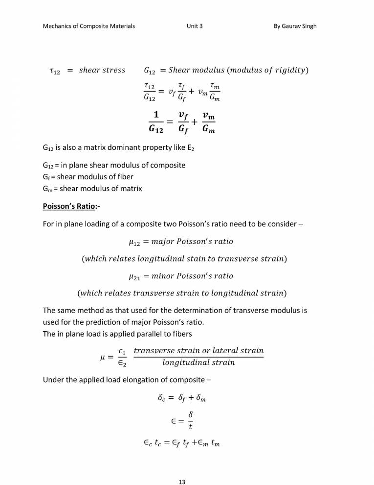 Mechanics Of Composite Materials - Notes - LearnPick India