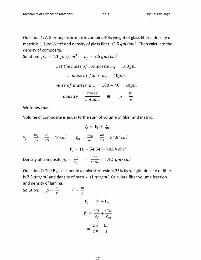 Mechanics Of Composite Materials - Notes - LearnPick India