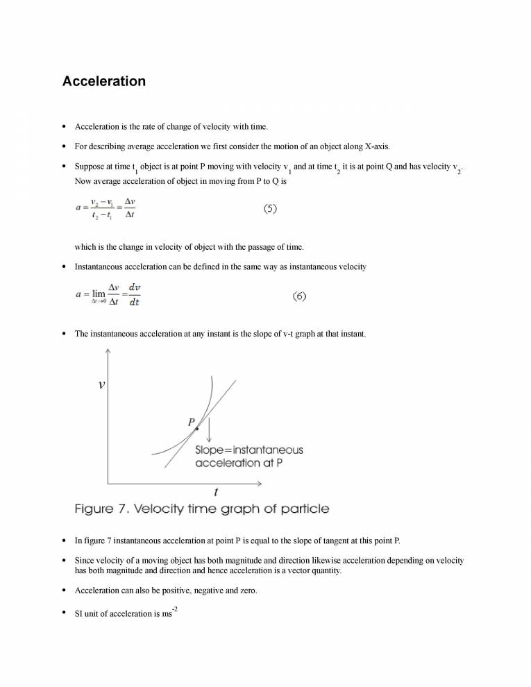 Acceleration - Notes - LearnPick India