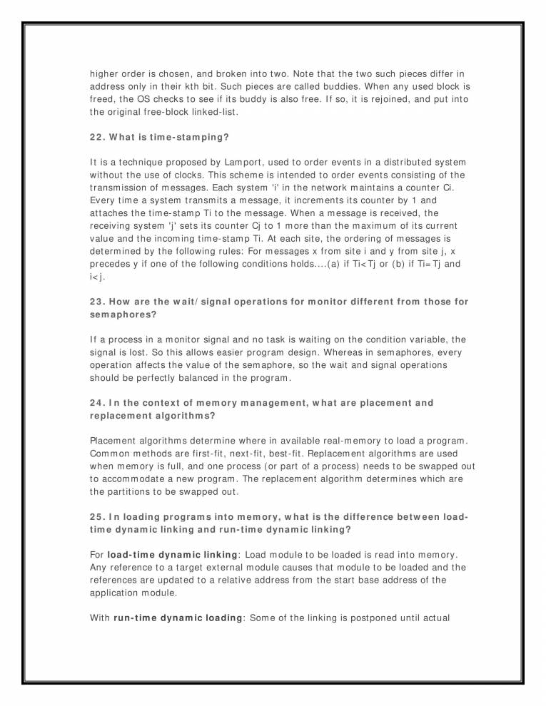 Operating System Interview Questions - Notes - LearnPick India